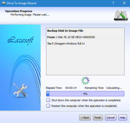 Criar e Restaurar Imagem de Disco com Lazesoft Disk Image & Clone ...