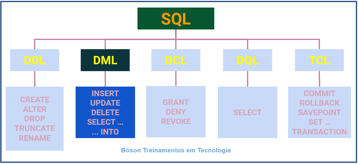 Comandos DML SQL e sua sintaxe - Bóson Treinamentos em Ciência e Tecnologia